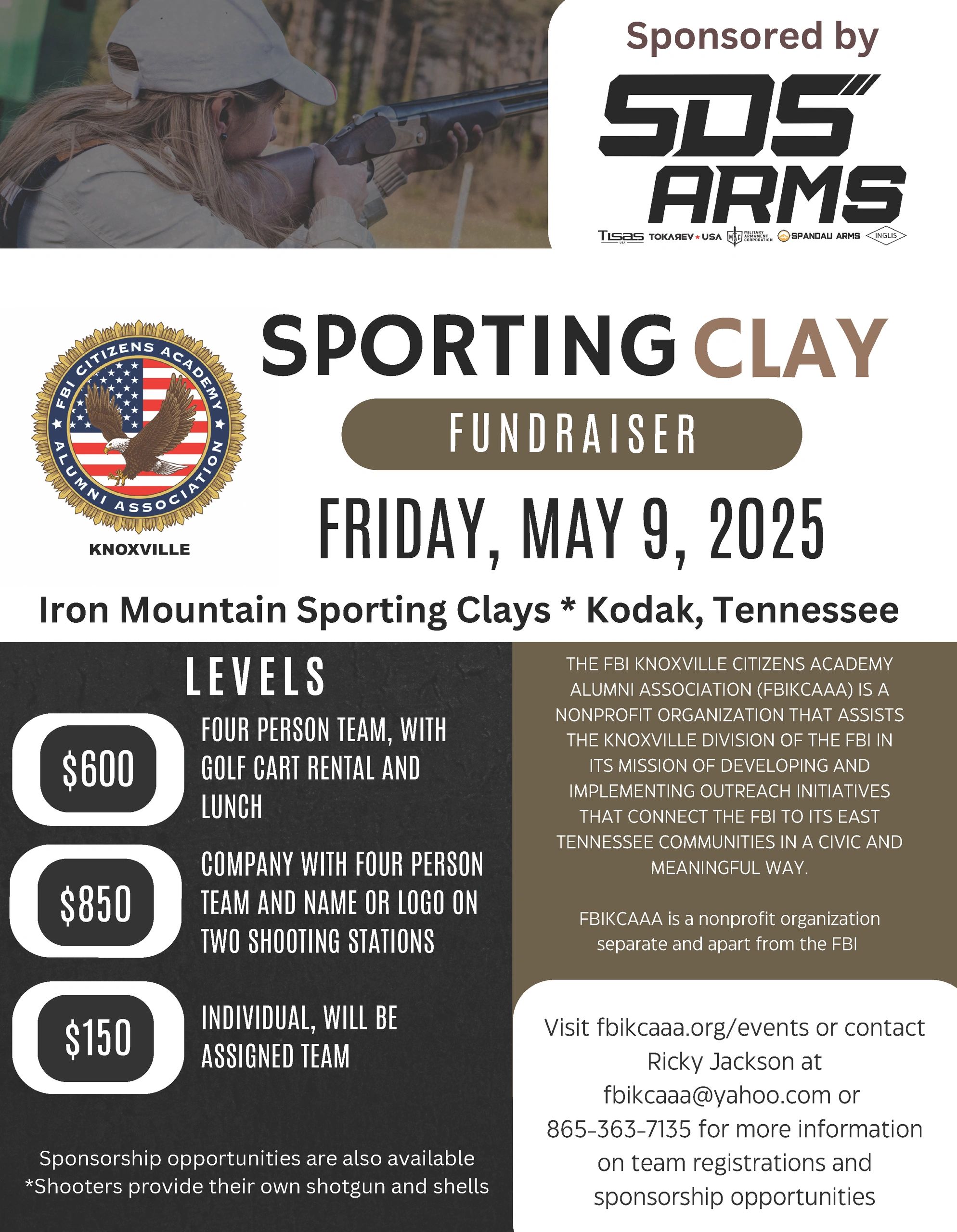 FBICAAA - Sporting Clay Fundraiser 5/9/2025 - SDS Arms